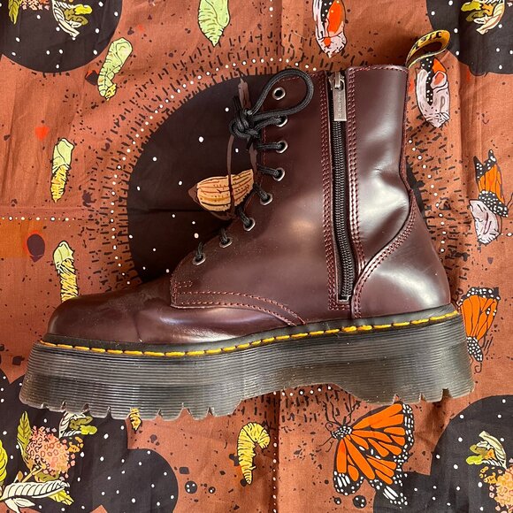 Dr. Martens | Shoes | Dr Martens Size Dark Maroon Platform Combat Boots ...